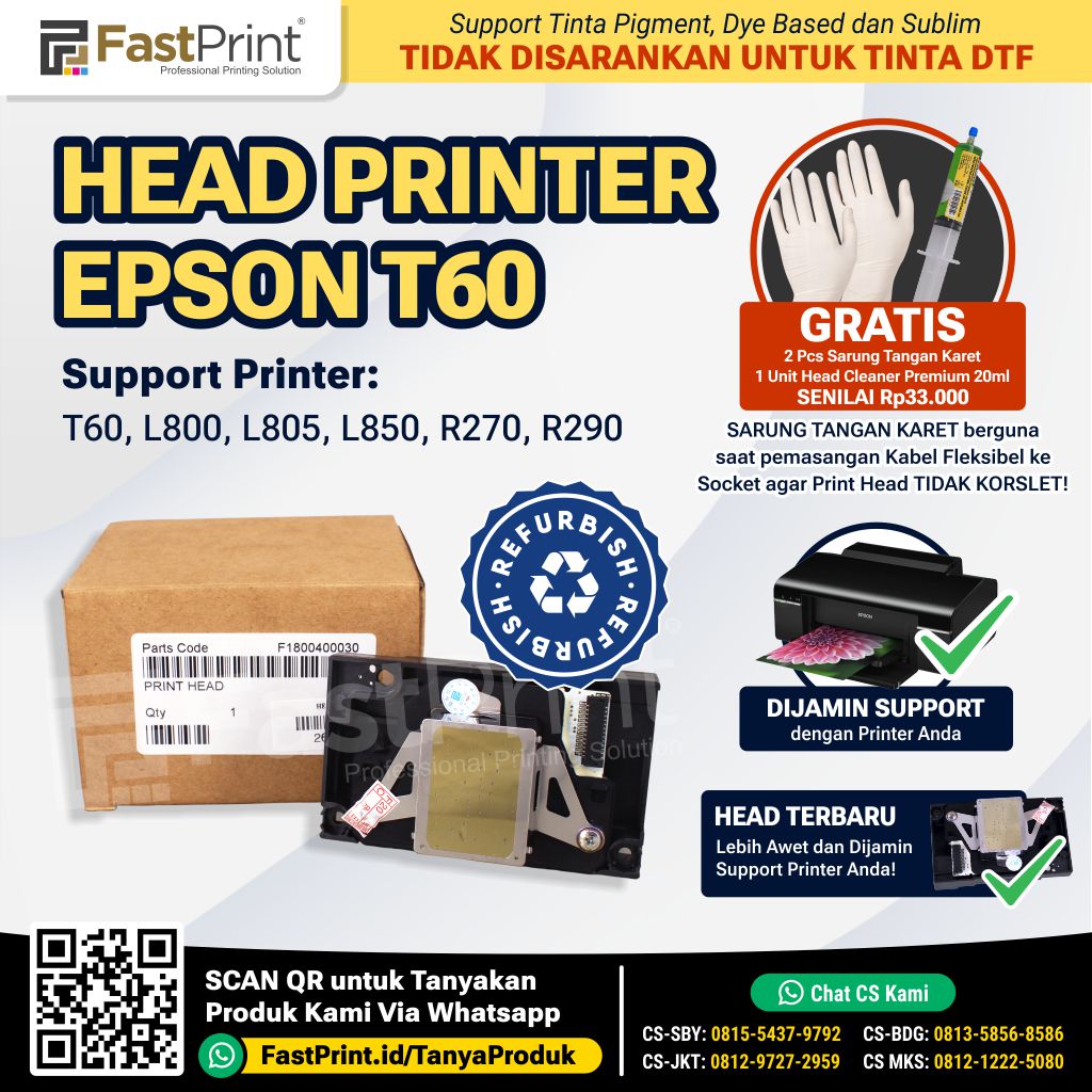 Head Printer Epson L800 T60 L805 L850 R270 R290 – Fast Print Indonesia