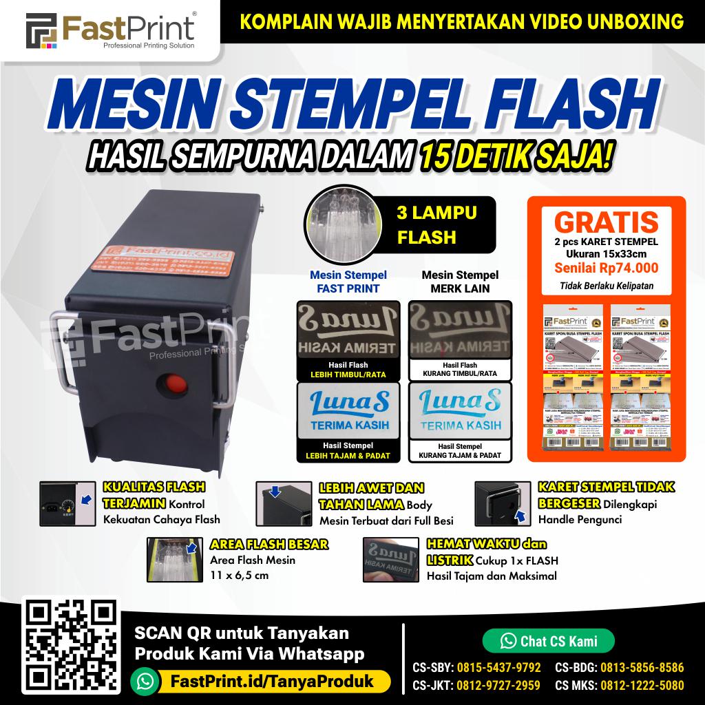 Mesin Stempel Flash Warna Otomatis Full Plat Besi – Fast Print Indonesia