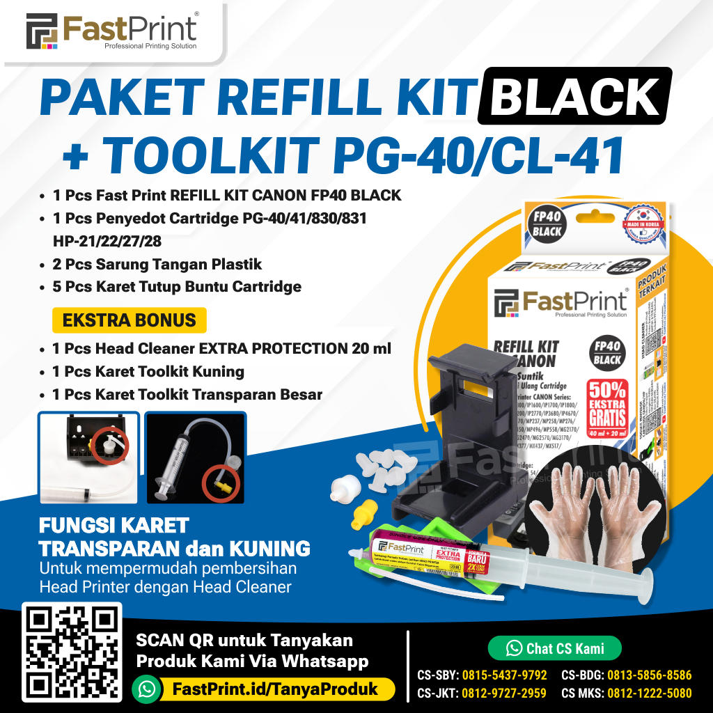 Paket Tinta Suntik Refill Ink Plus Toolkit Penyedot Cartridge Fast Pri ...