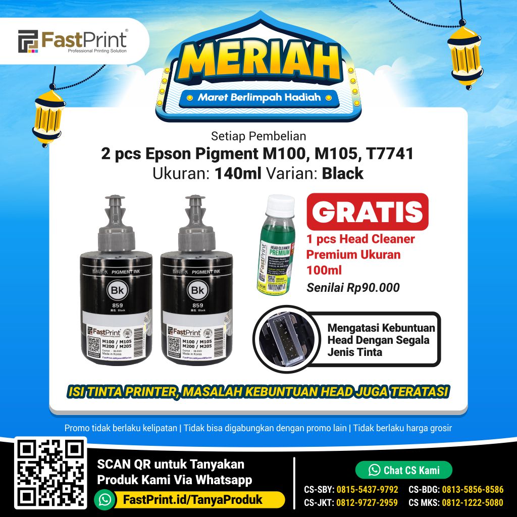 Print Head Printer Epson M100 M200 M120 M105 M205 Plus Tinta Pigment B ...