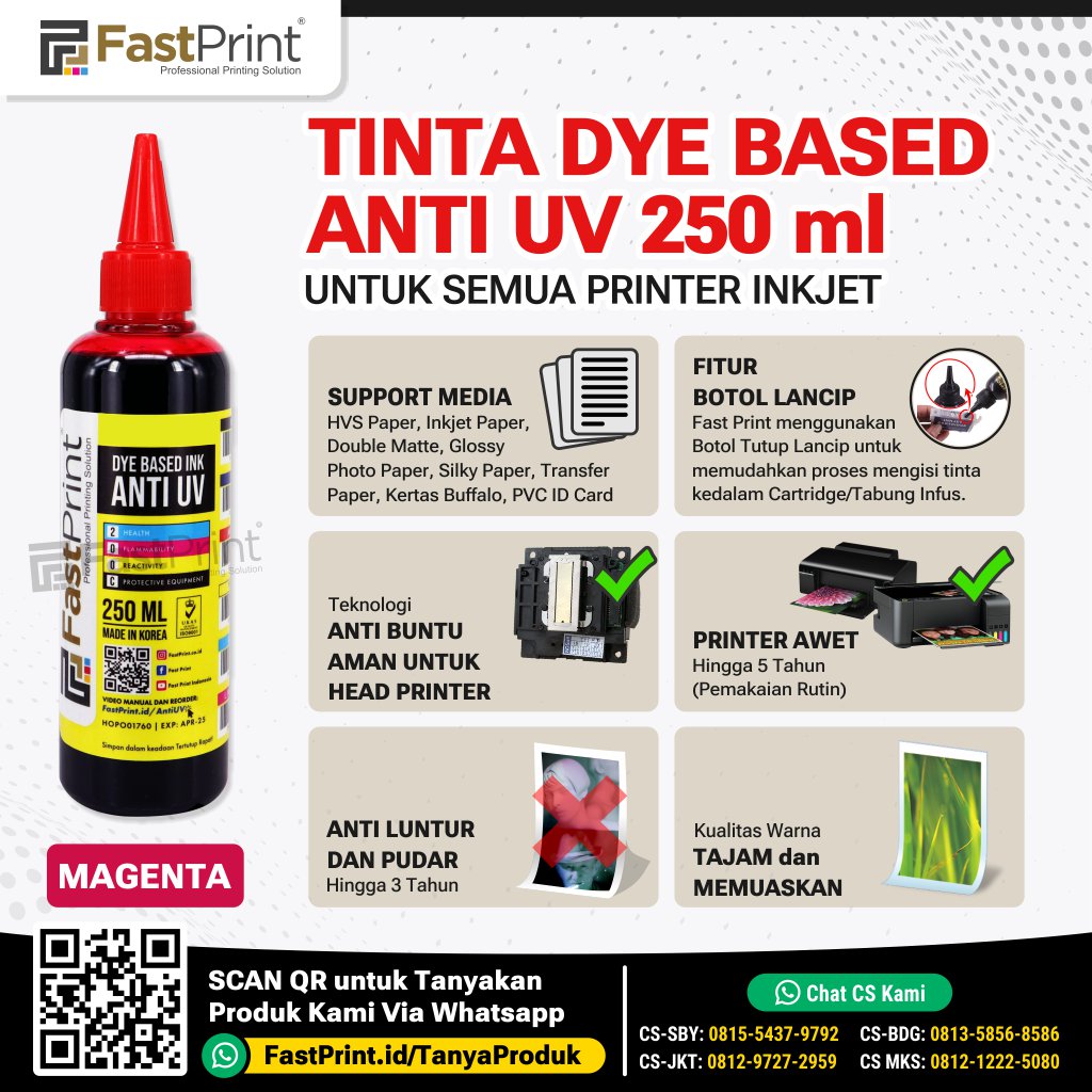 Fast Print Tinta Printer Epson Dye Based Anti UV – Fast Print Indonesia