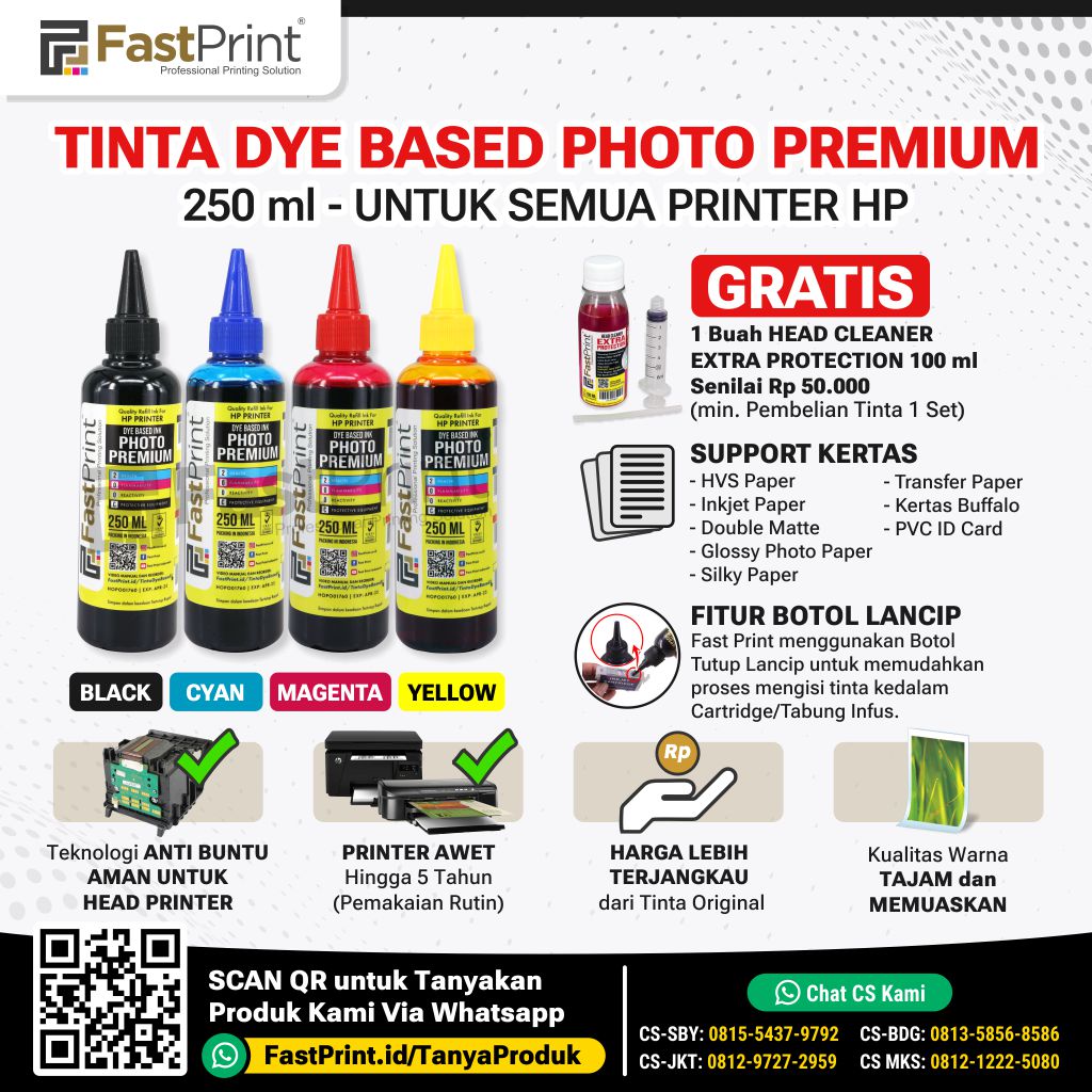 Fast Print Tinta Printer HP Dye Based Ink Photo Premium – Fast Print ...