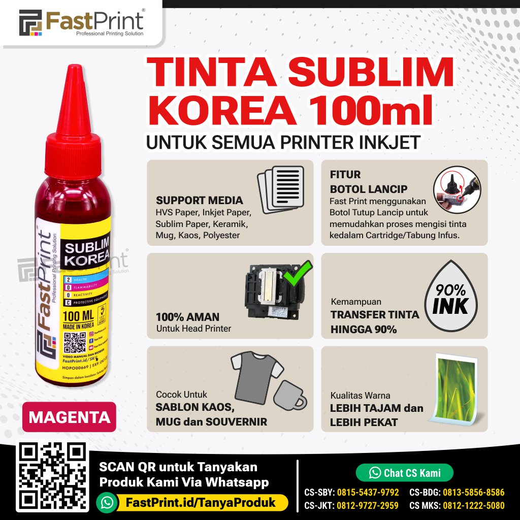 Tinta Sublim Sublime Sublimasi Epson Korea – Fast Print Indonesia