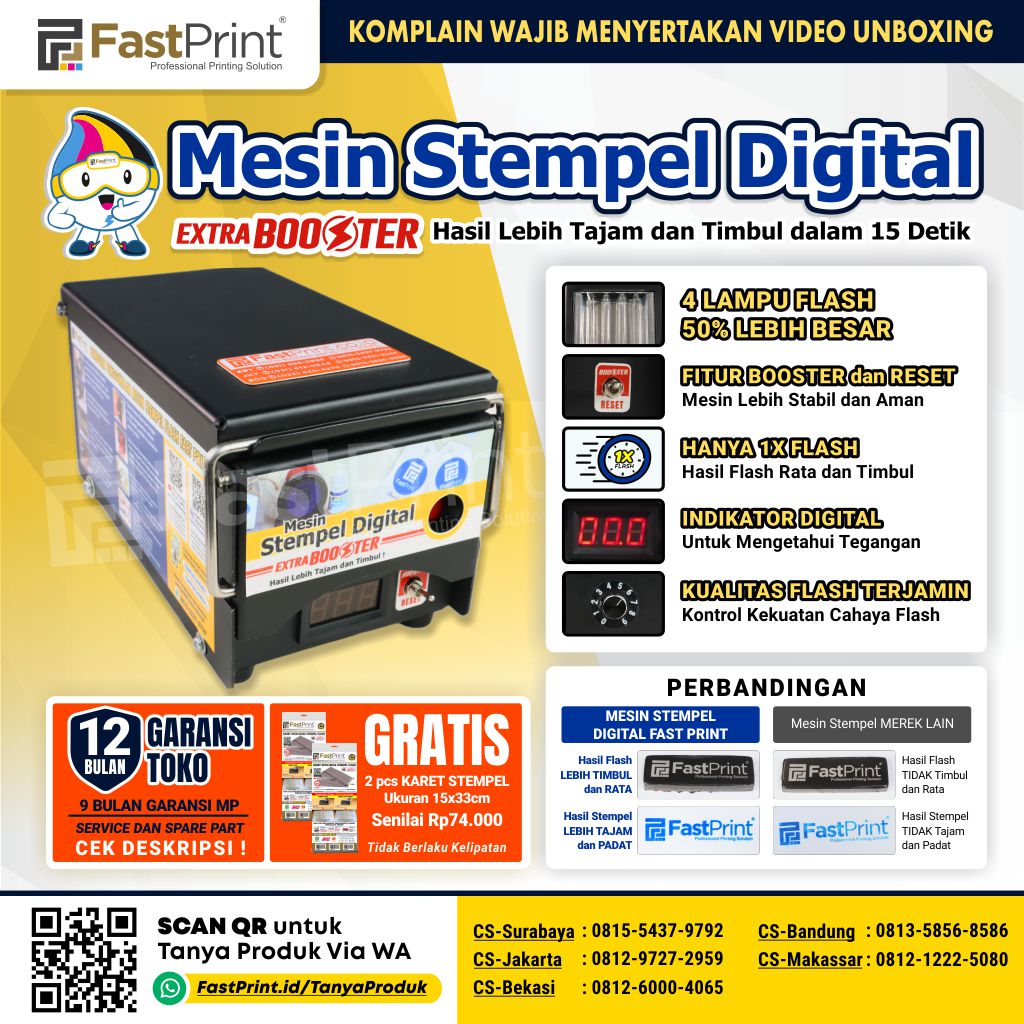 Mesin Stempel Flash Digital Extra Booster – Fast Print Indonesia