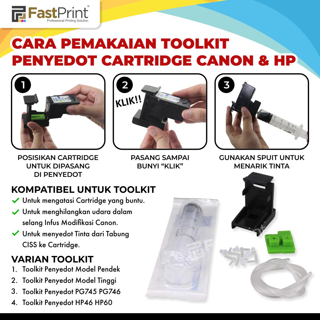 Toolkit Penyedot Cartridge Original Canon Model Pendek – Fast Print ...