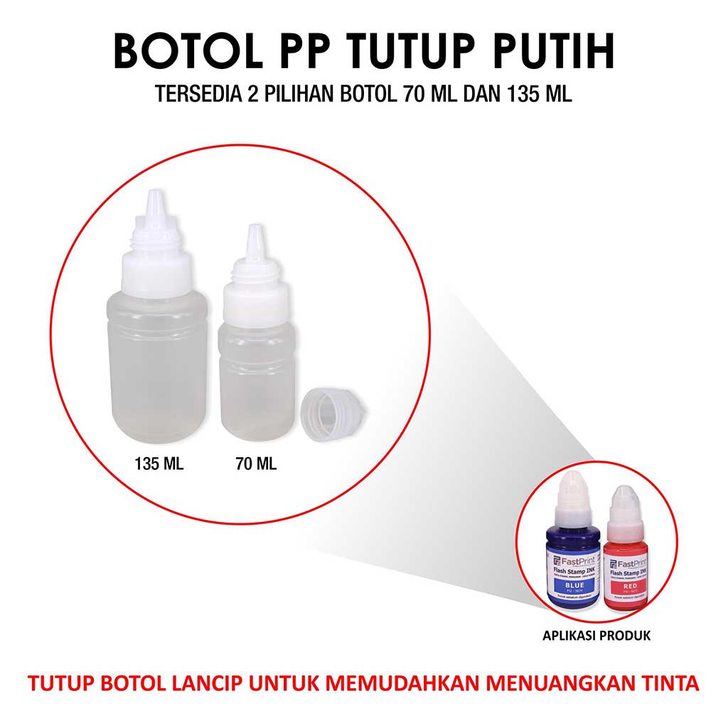 Botol Tinta Plastik PP Tutup Putih – Fast Print Indonesia