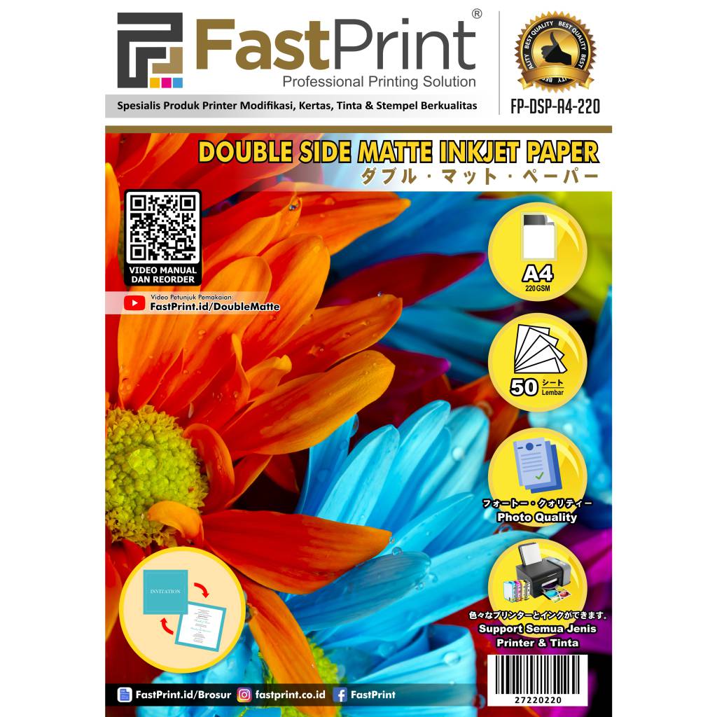 Kertas Double Side Matte Inkjet Paper Fast Print A4 – Fast Print Indonesia