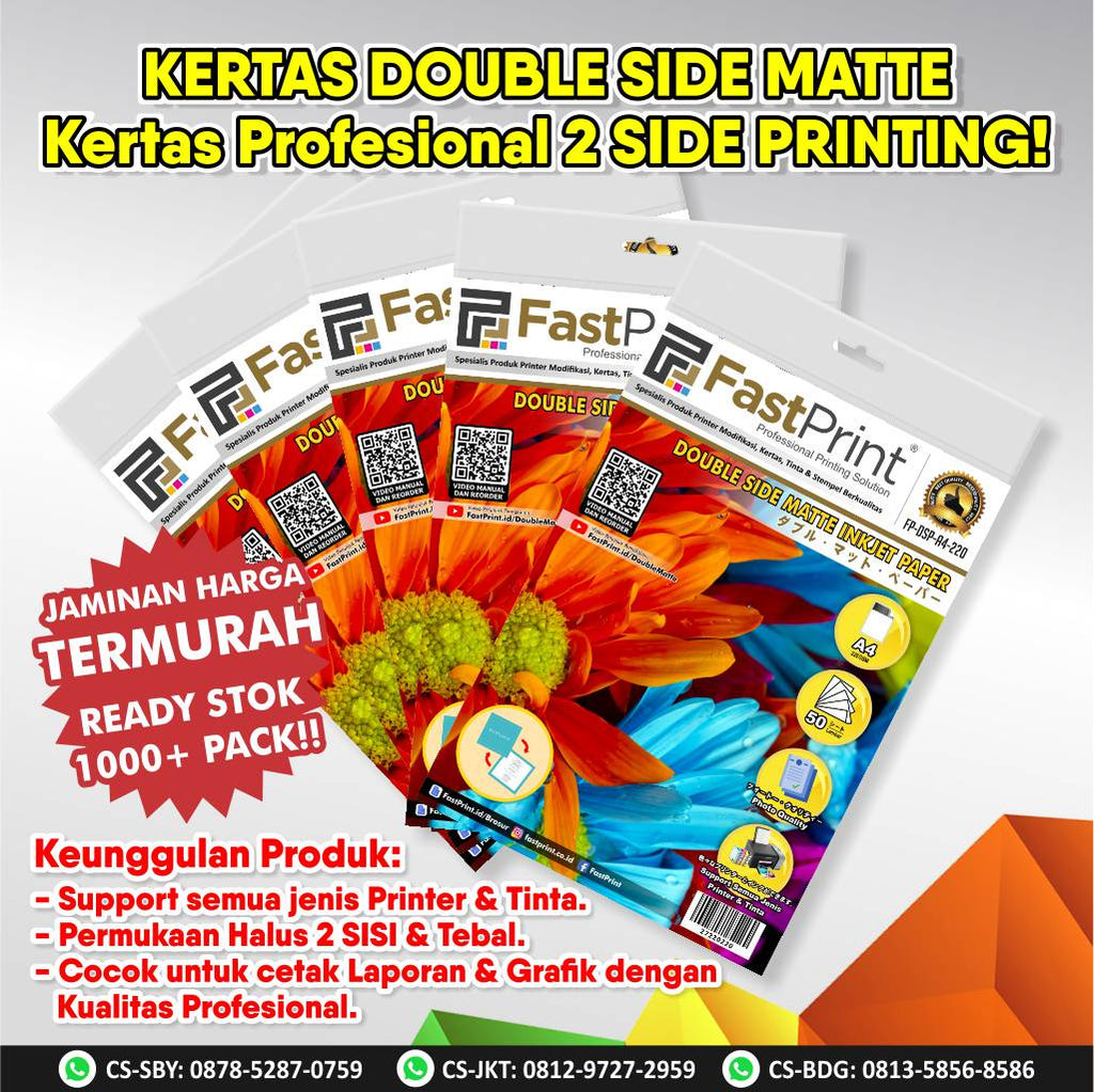 Kertas Double Side Matte Inkjet Paper Fast Print A4 – Fast Print Indonesia