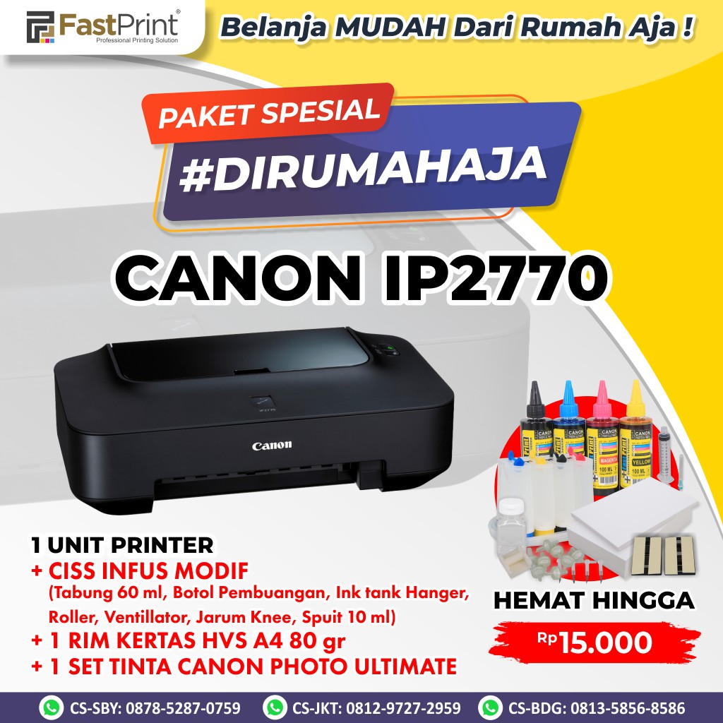 Paket Printer Modifikasi Canon IP2770 – Fast Print Indonesia