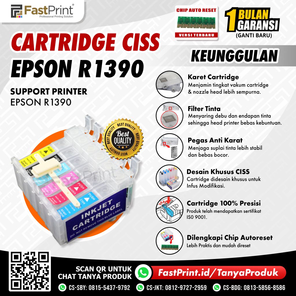 Cartridge Printer Infus CISS Epson R1390 – Fast Print Indonesia