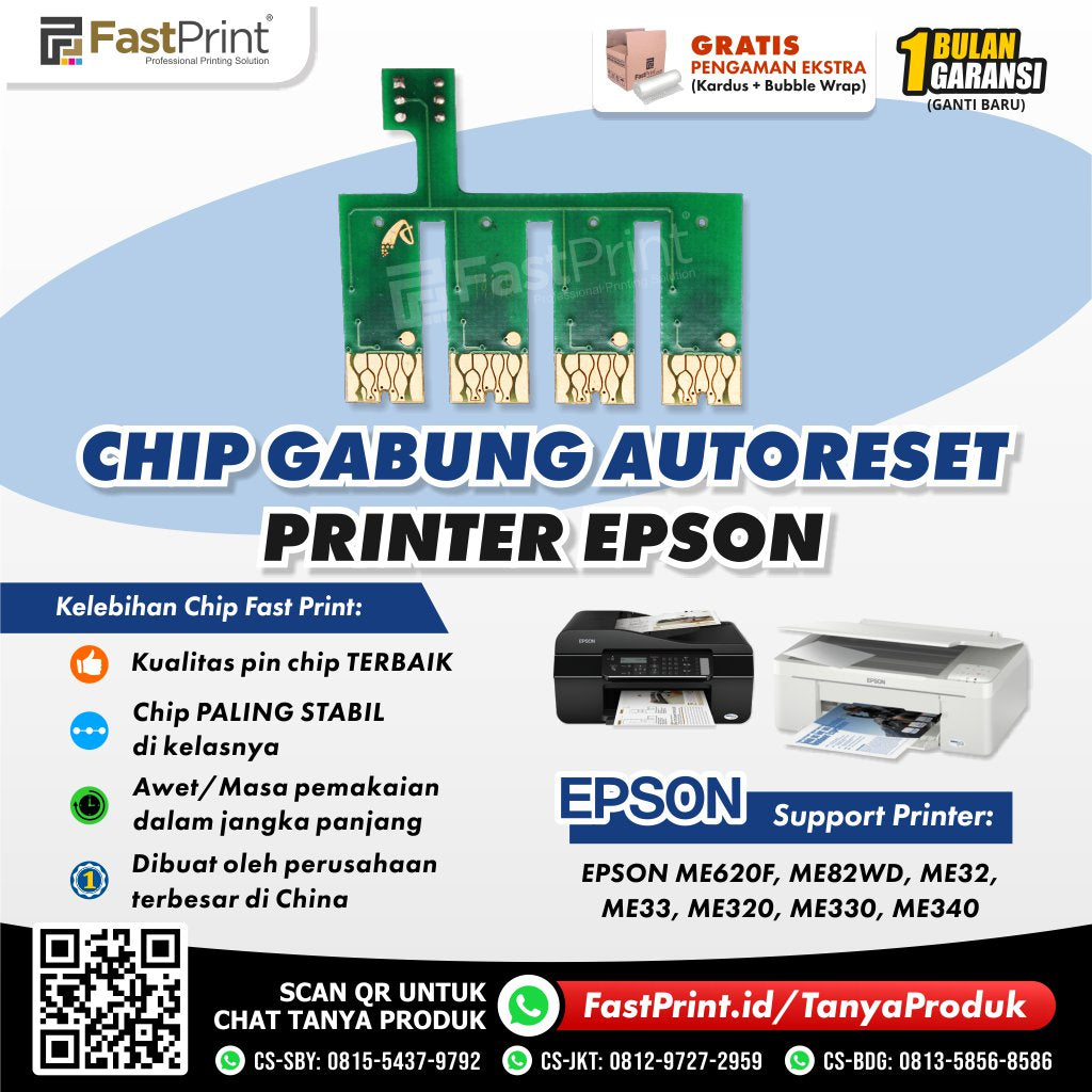 Chip Auto Reset Cartridge Epson ME620F, ME82WD, ME32, ME33, ME320, ME3 ...