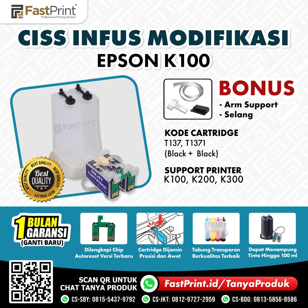 CISS Infus Printer Epson K100, K200, K300 – Fast Print Indonesia