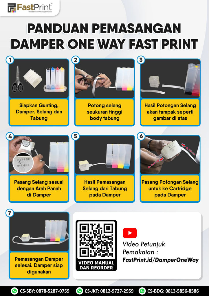 Damper One Way Infus Modif Printer Epson, Canon, HP & Epson Large Form ...