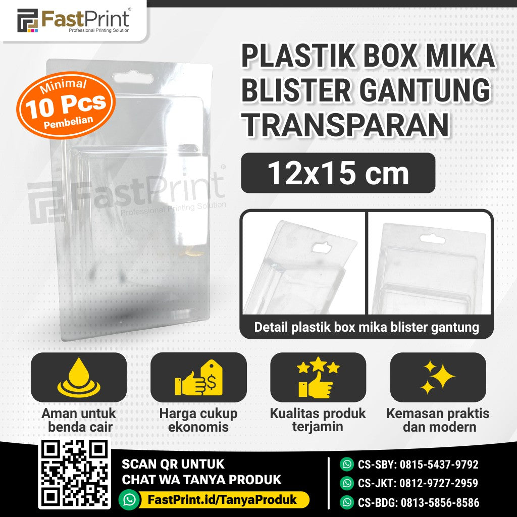 Box Mika Blister Packaging Transparan – Fast Print Indonesia