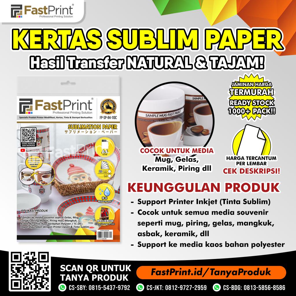 Sublimation Paper Kertas Sublim Sublimasi China A4 – Fast Print Indonesia