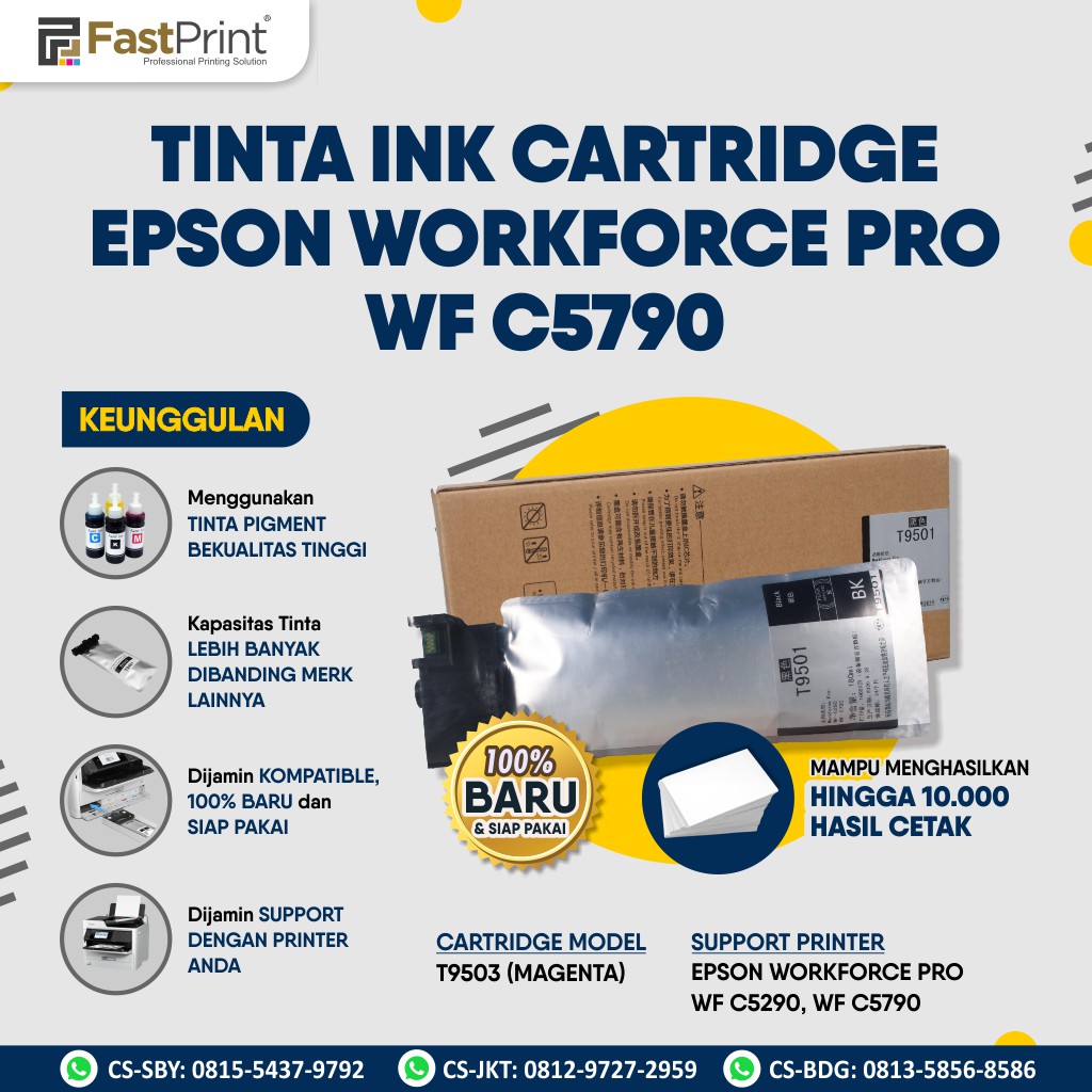 Tinta Ink Cartridge Printer Epson WorkForce Pro WF C5790 C5290 C5710 C ...