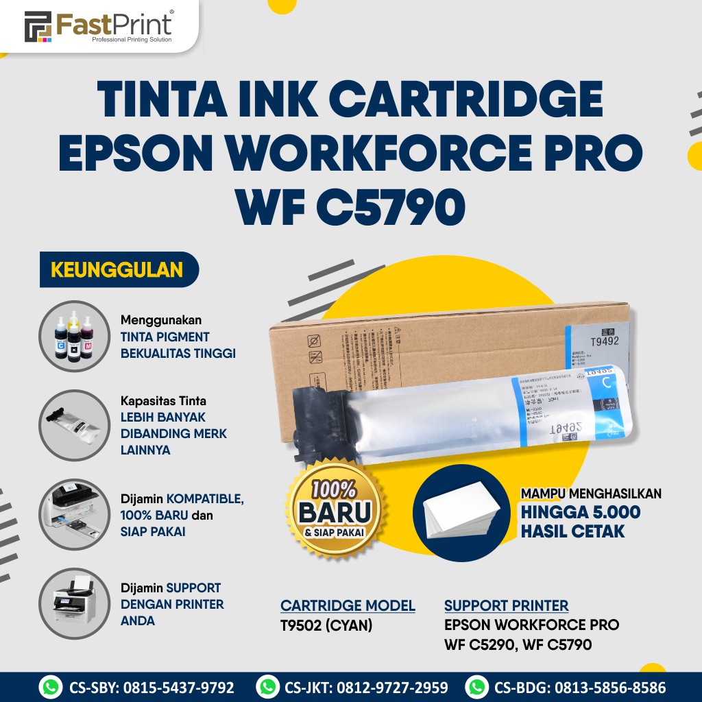 Tinta Ink Cartridge Printer Epson WorkForce Pro WF C5790 C5290 C5710 C ...