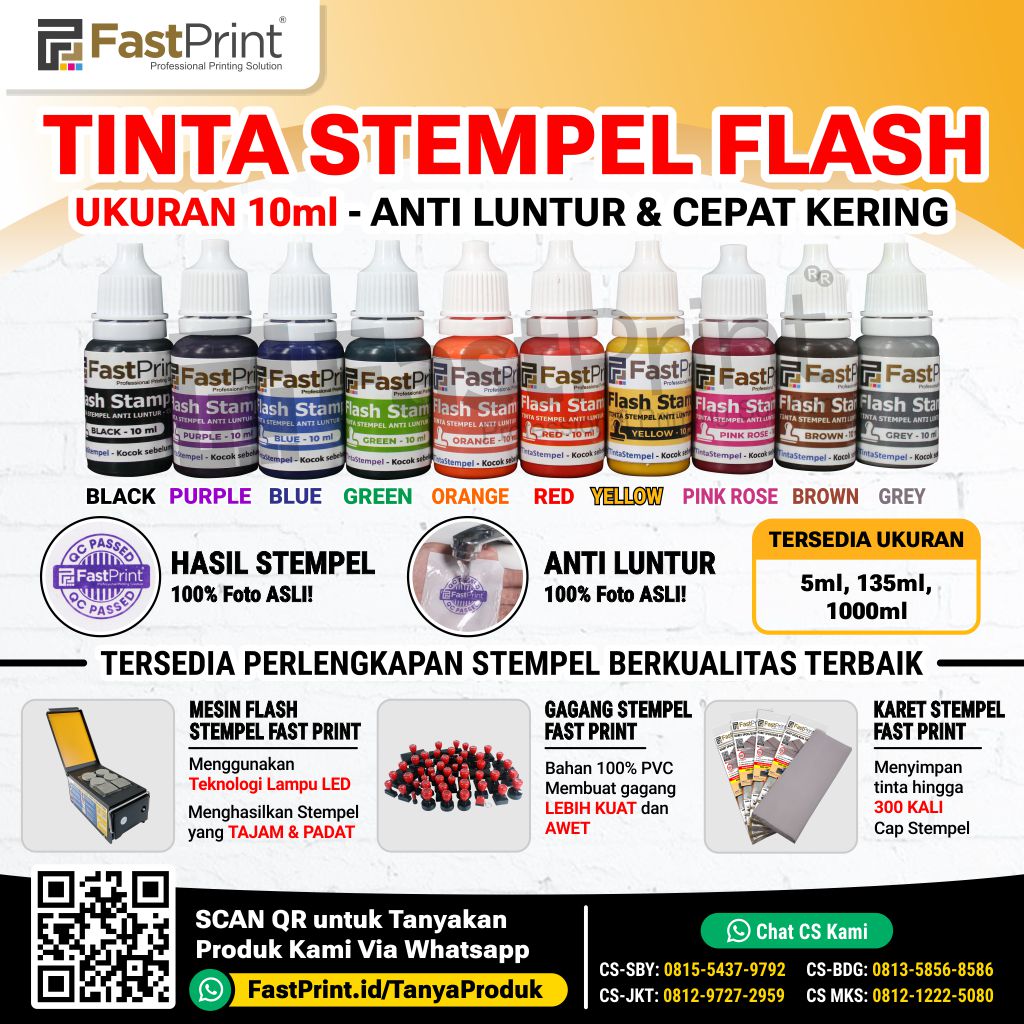 Fast Print Tinta Stempel Flash Warna Anti Luntur – Fast Print Indonesia