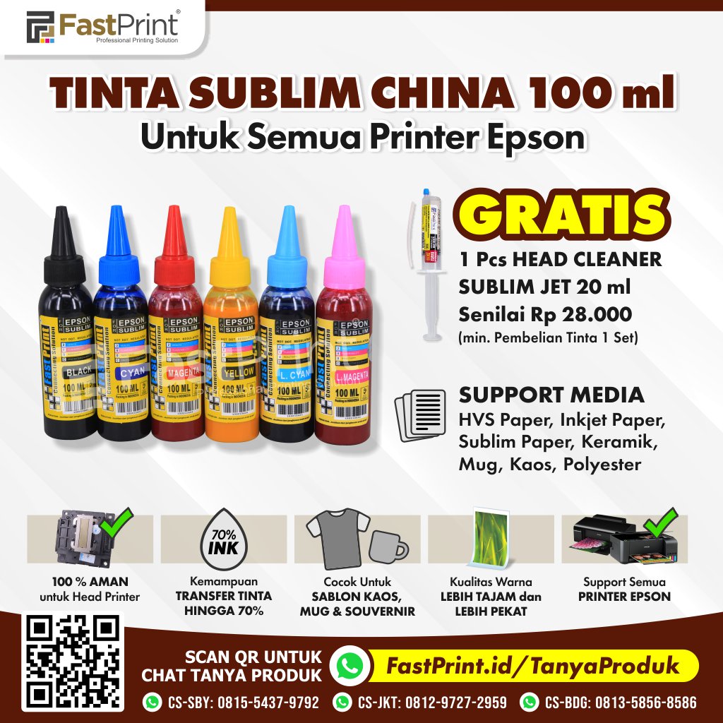 Tinta Sublim Sublime Sublimasi Epson China – Fast Print Indonesia