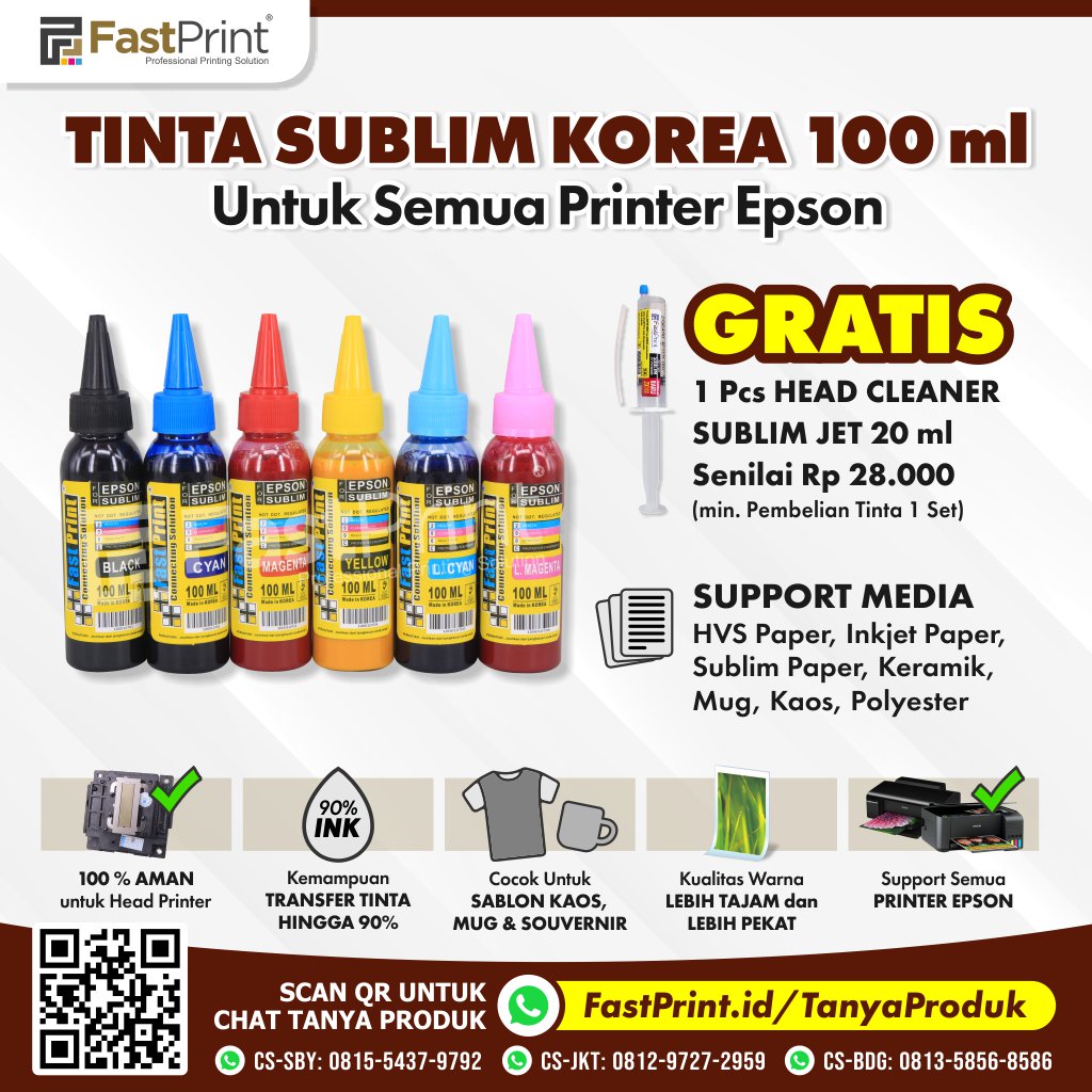 Tinta Sublim Sublime Sublimasi Epson Korea – Fast Print Indonesia