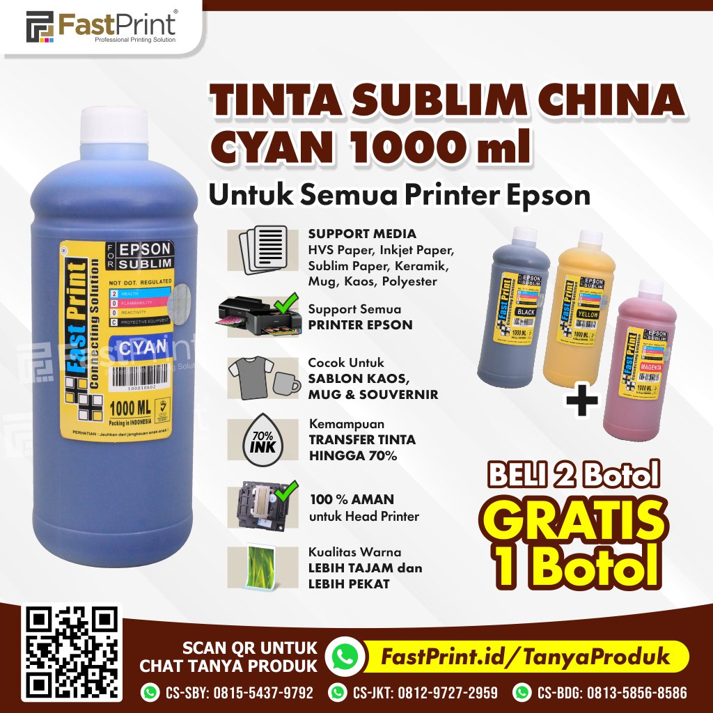 Tinta Sublim Sublime Sublimasi Epson China – Fast Print Indonesia