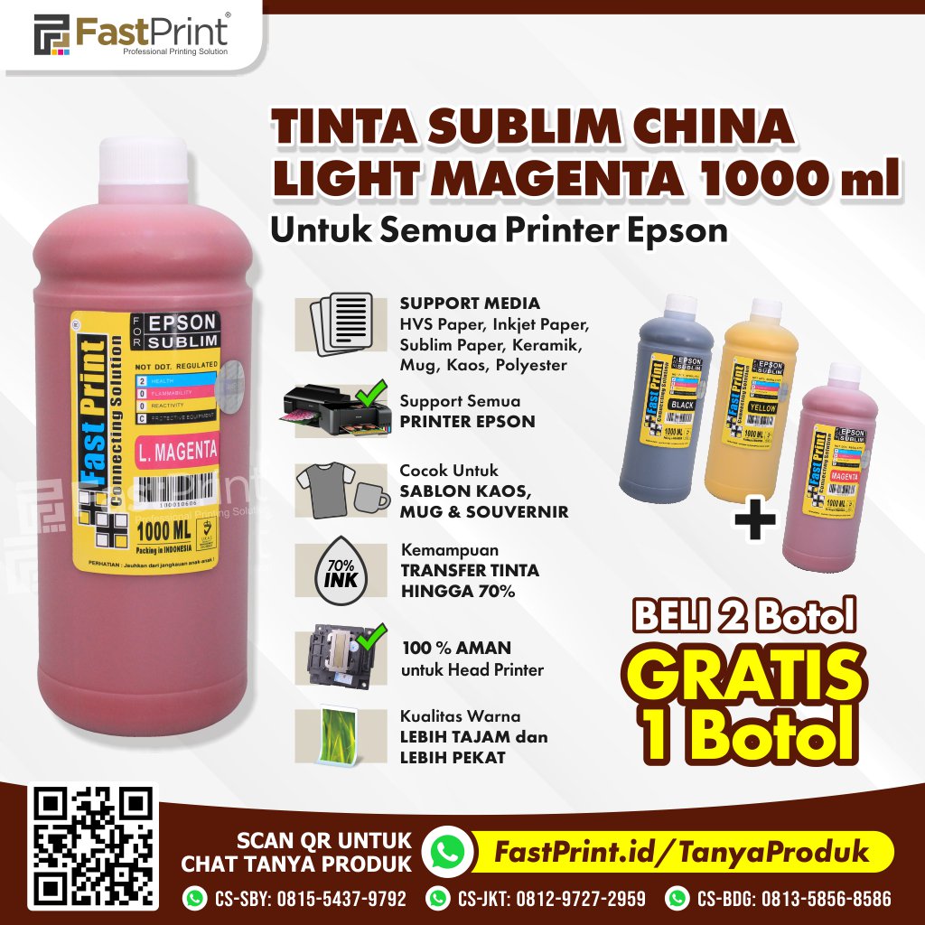 Tinta Sublim Sublime Sublimasi Epson China – Fast Print Indonesia