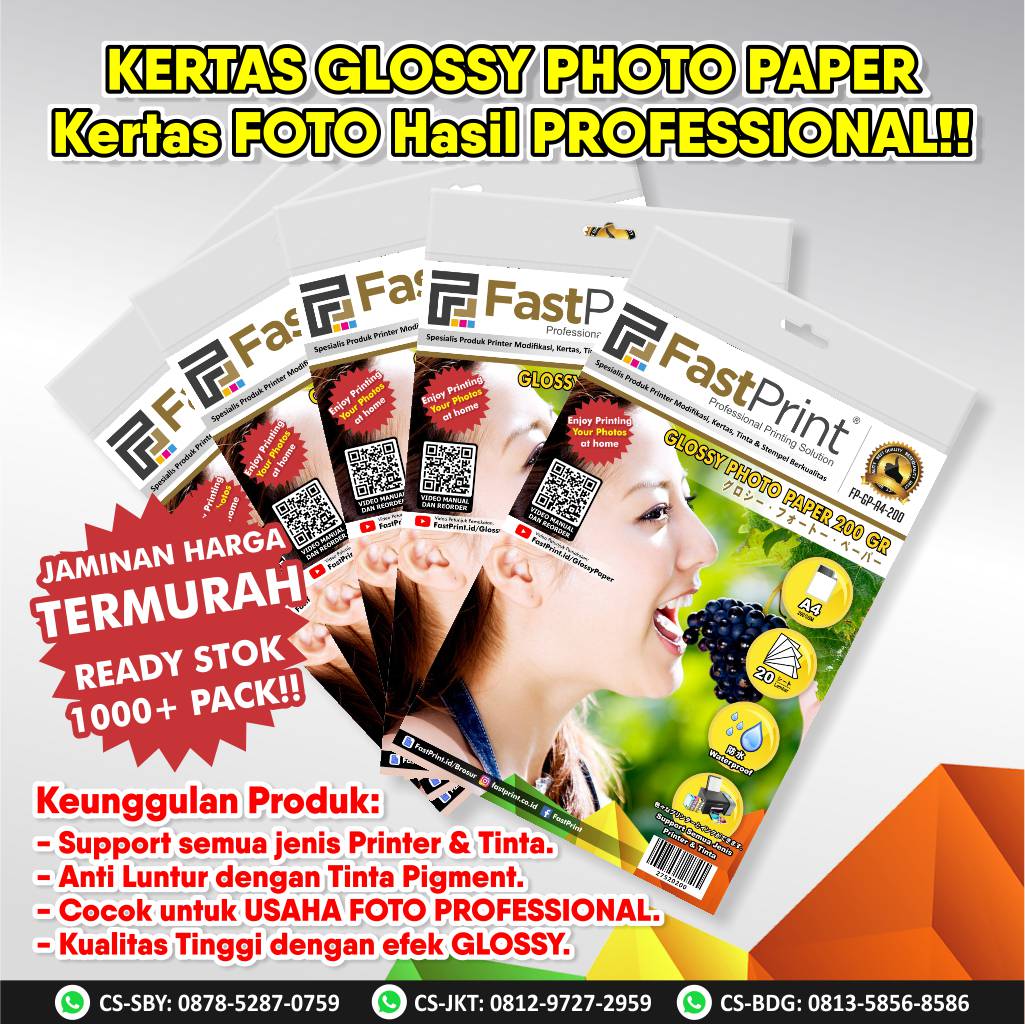 Kertas Glossy Photo Paper Fast Print Ukuran A4 – Fast Print Indonesia