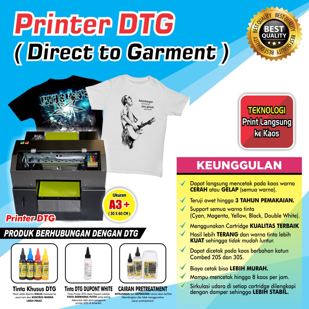 Printer DTG Direct to Garment Ukuran A3+ – Fast Print Indonesia
