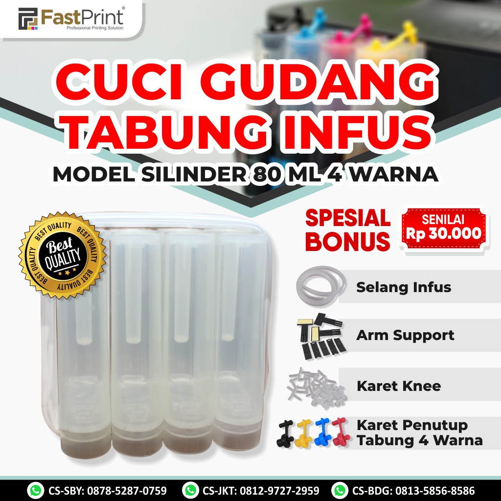 Tabung Infus Printer Model Silinder Ink Tank Silinder 80 ML 80ML – Fast ...