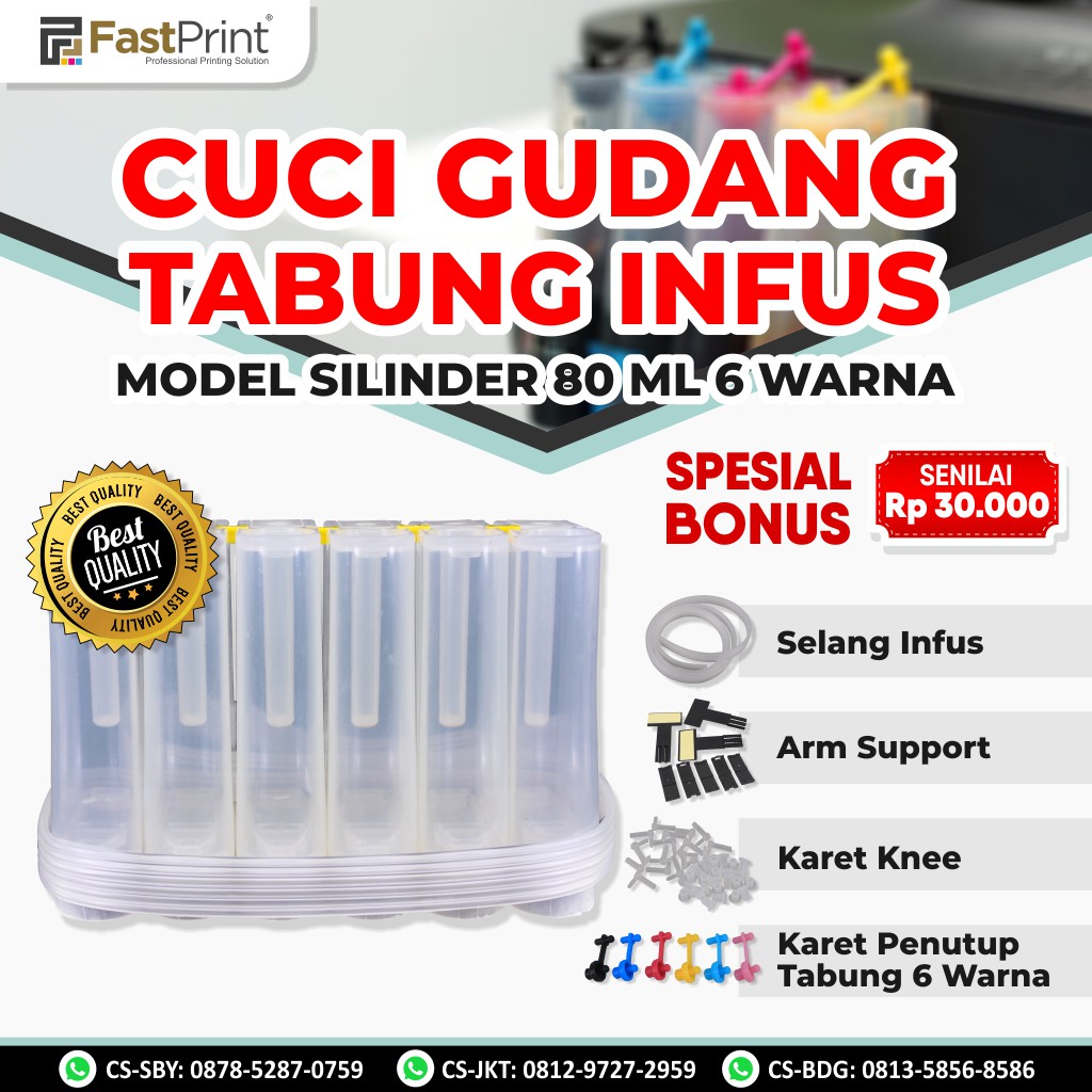 Tabung Infus Printer Model Silinder Ink Tank Silinder 80 ML 80ML – Fast ...